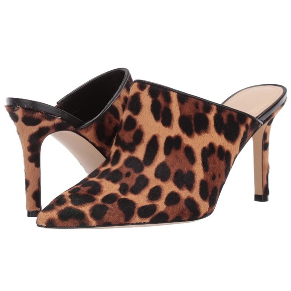 Nine West | Shoes | Nine West Karyta Leopard Print Calf Hair Mules ...